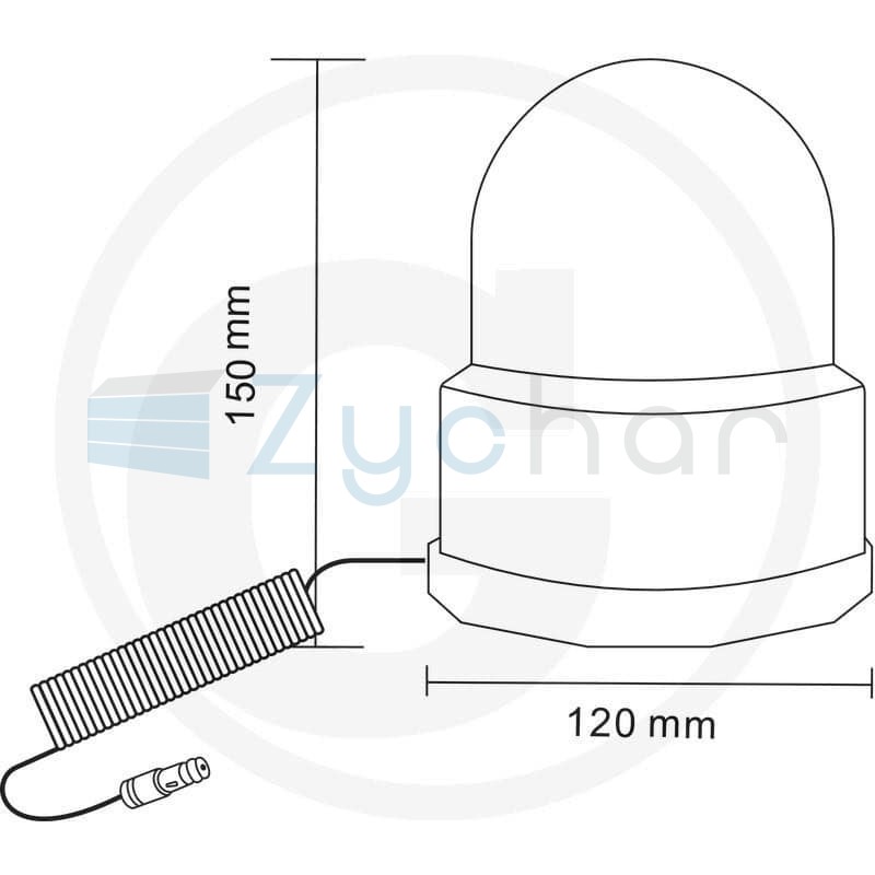 Blitzlampe, Hahn mit Magnet 12V